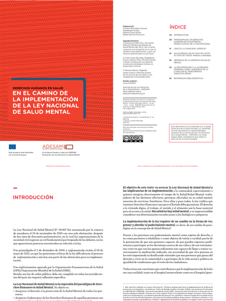 Derechos Humanos en Salud Ment | PDF | Invalidez | Accesibilidad