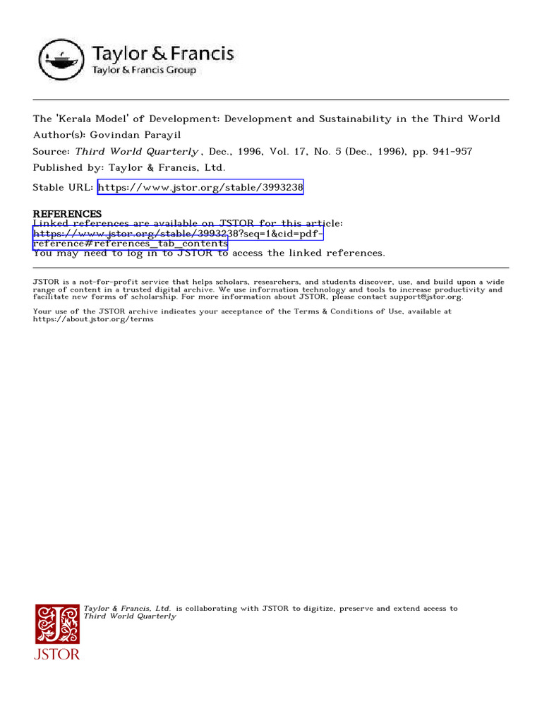 kerala model of dev | PDF | Sustainable Development | Economic Growth