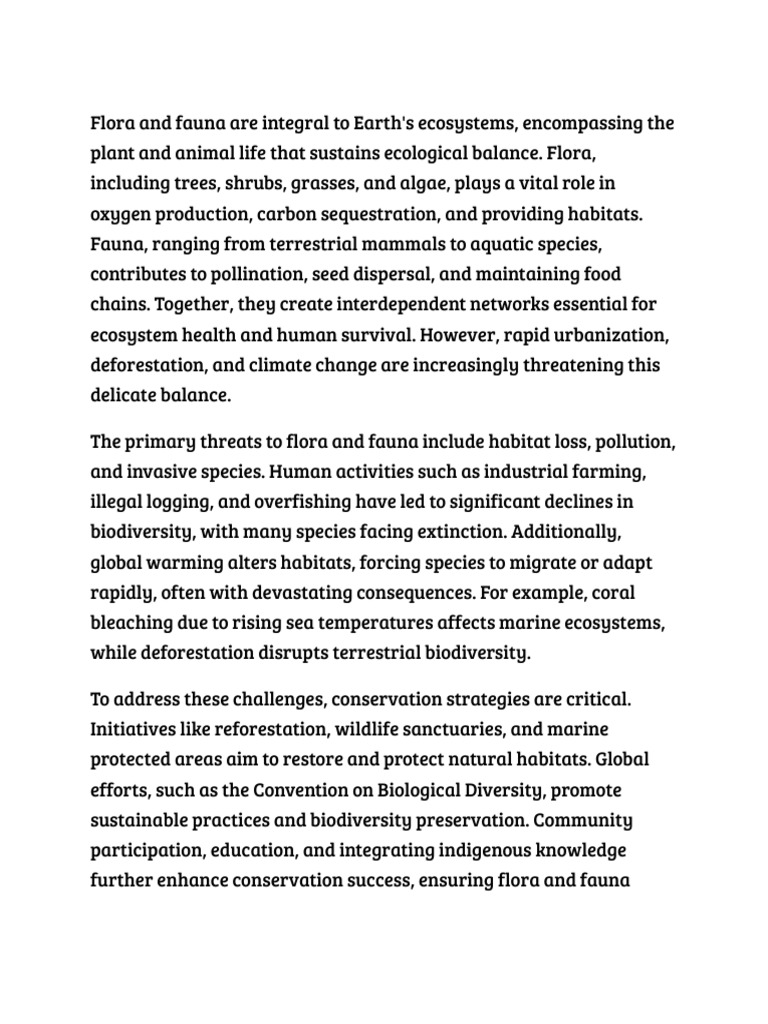 Flora and Fauna Research Paper | PDF