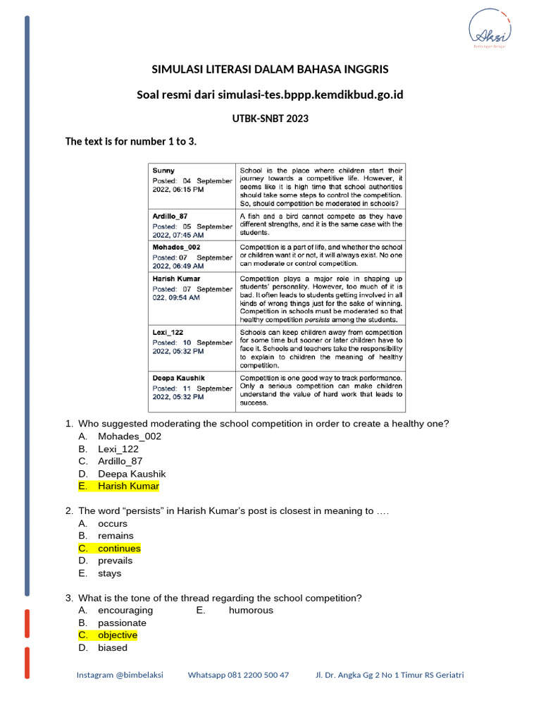 SIMULASI LITERASI BAHASA INGGRIS-1 | PDF | Retirement | Plastic