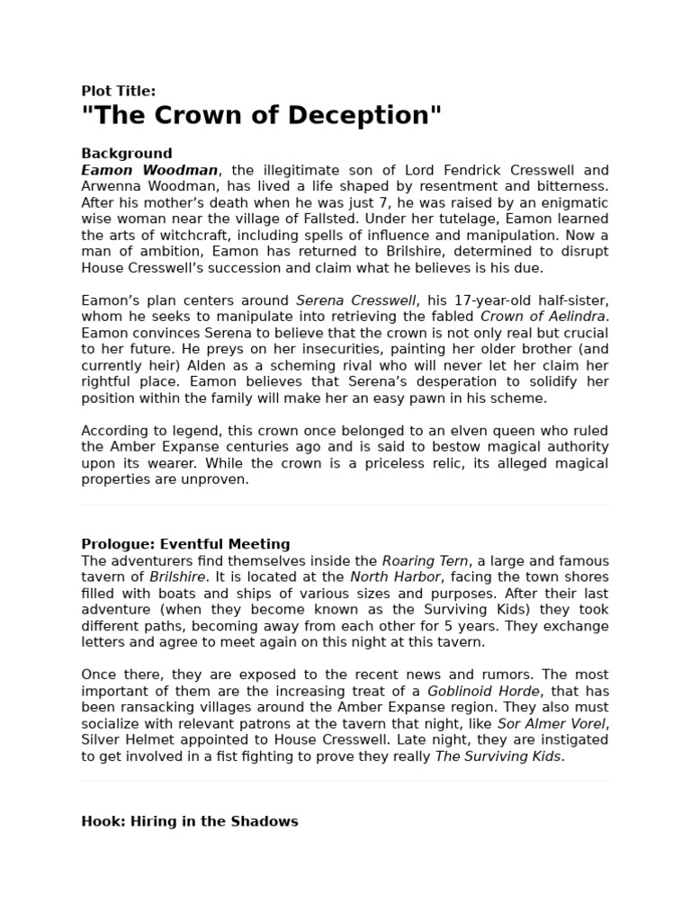 Adventure Lv01 - The Crown of Deception | PDF | Elves