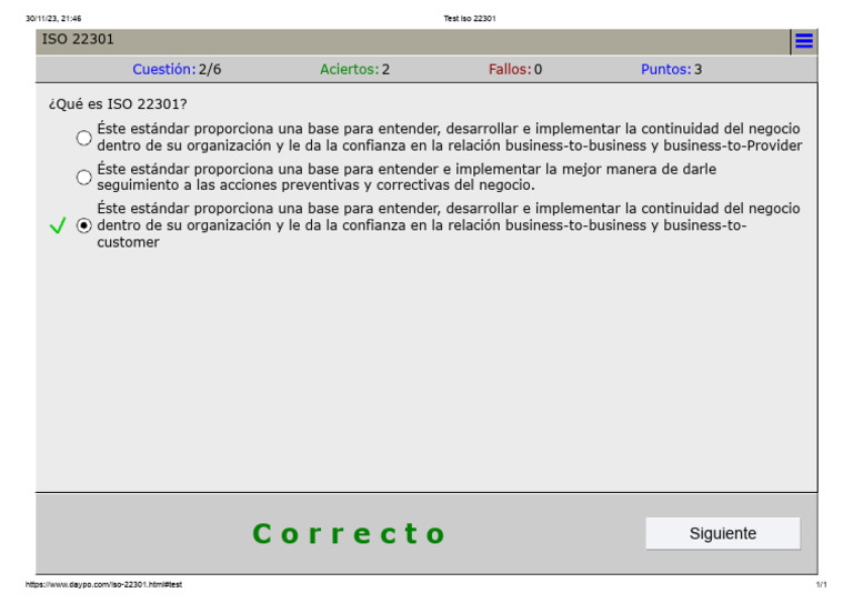 Test Iso 22301-2 | PDF