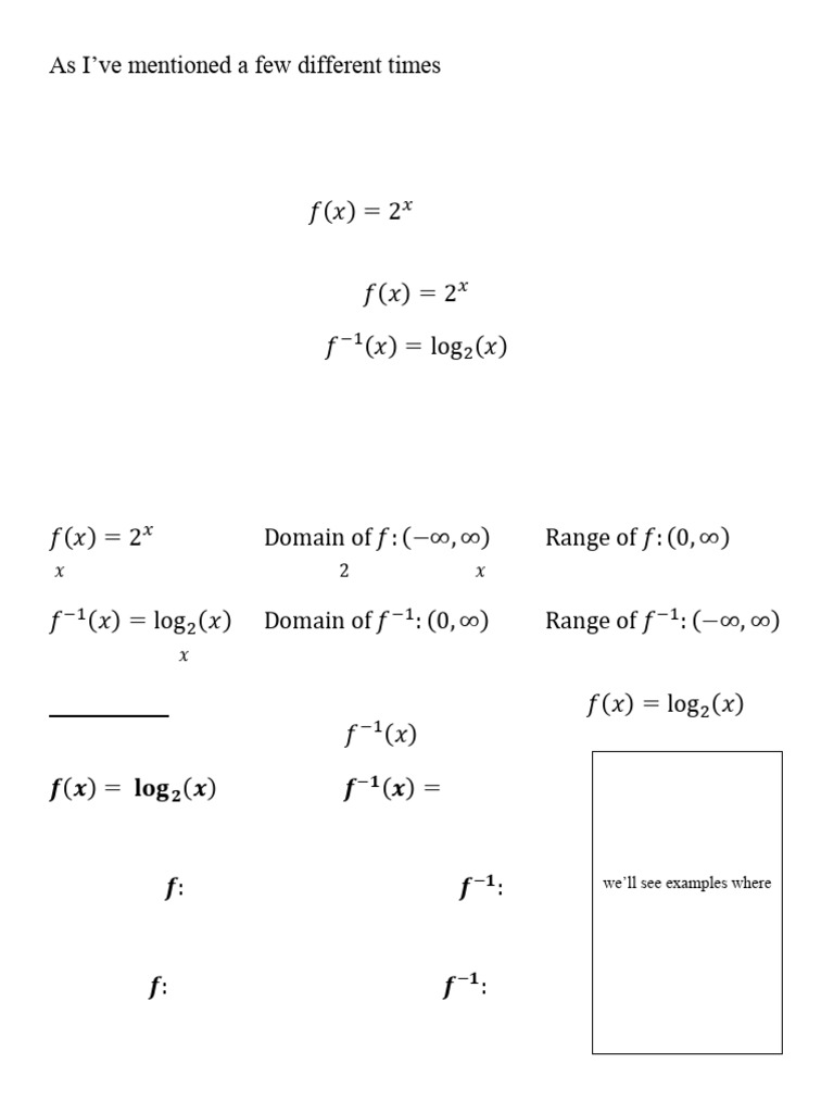Finding The Inverse of An Exponential or Logarithmic Function | PDF ...