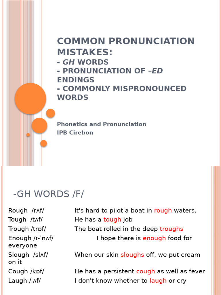 Common Pronunciation Mistakes | PDF | Linguistics