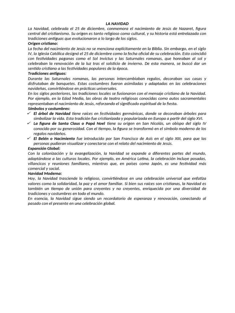 La Navidad Pdf Navidad Observancias De Diciembre