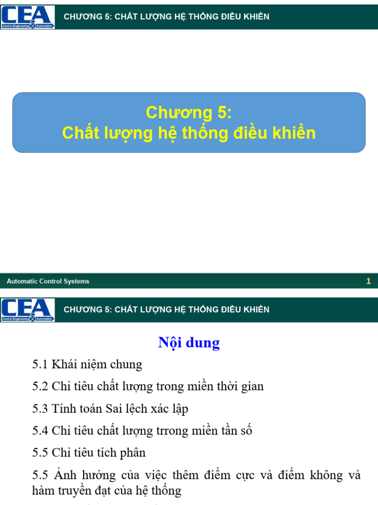 CHUONG5_Chat luong he thong dieu khien | PDF