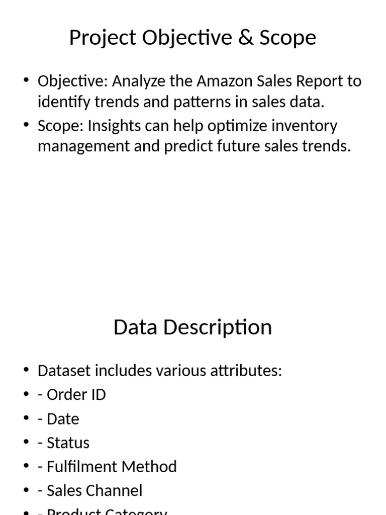 Amazon Sales Report Analysis Presentation | PDF