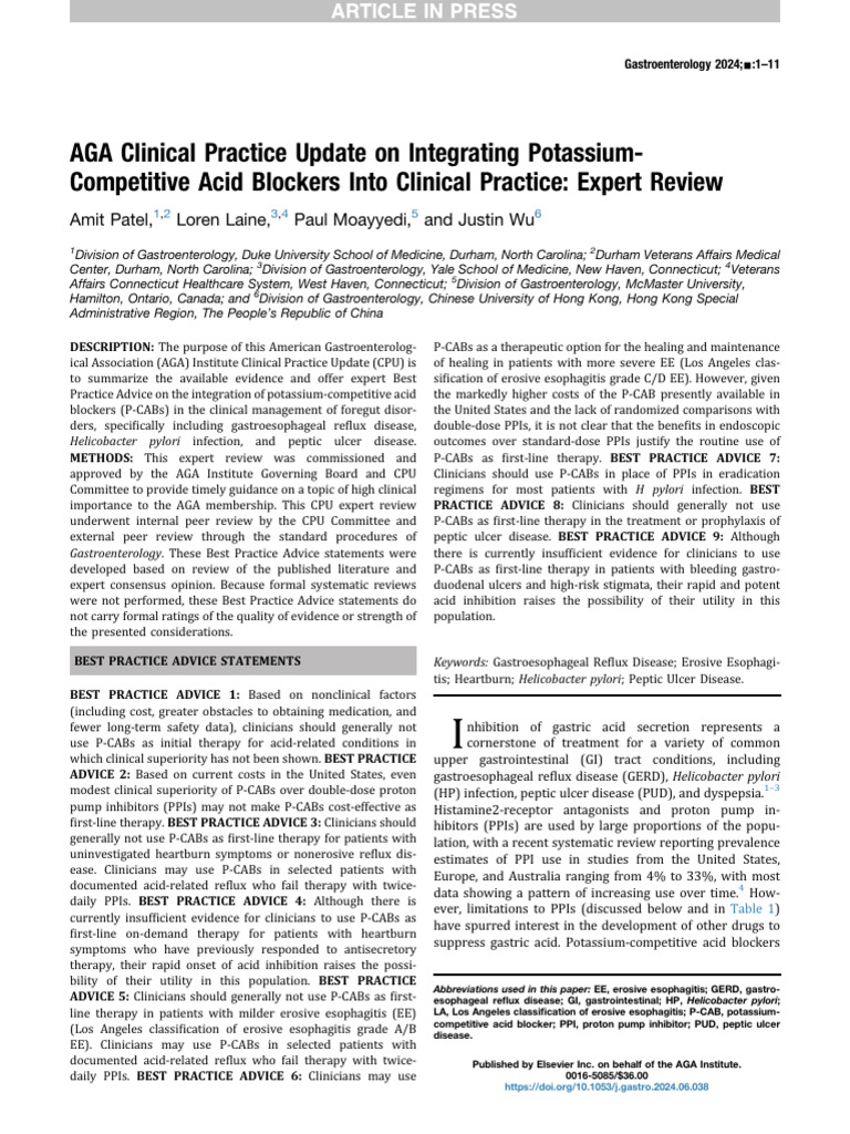 AGA Clinical Practice Update On Integrating Potassium - Competitive ...
