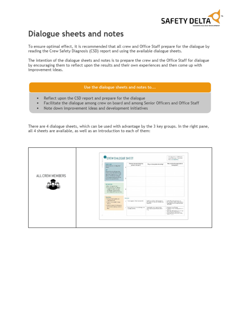 Crew Safety Dialogue Preparation Guide | PDF