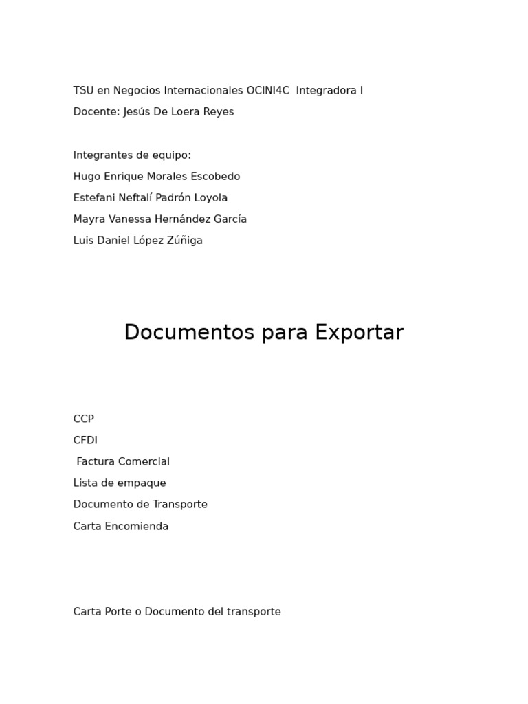 Documentos para Exportar | PDF | aduana | Economias