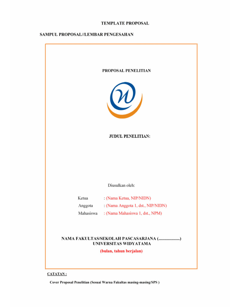 Template Sistematika Penulisan Proposal Penelitian | PDF