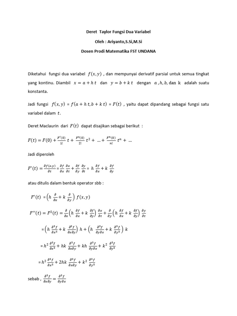 5.deret Taylor Fungsi Dua Variabe1 | PDF