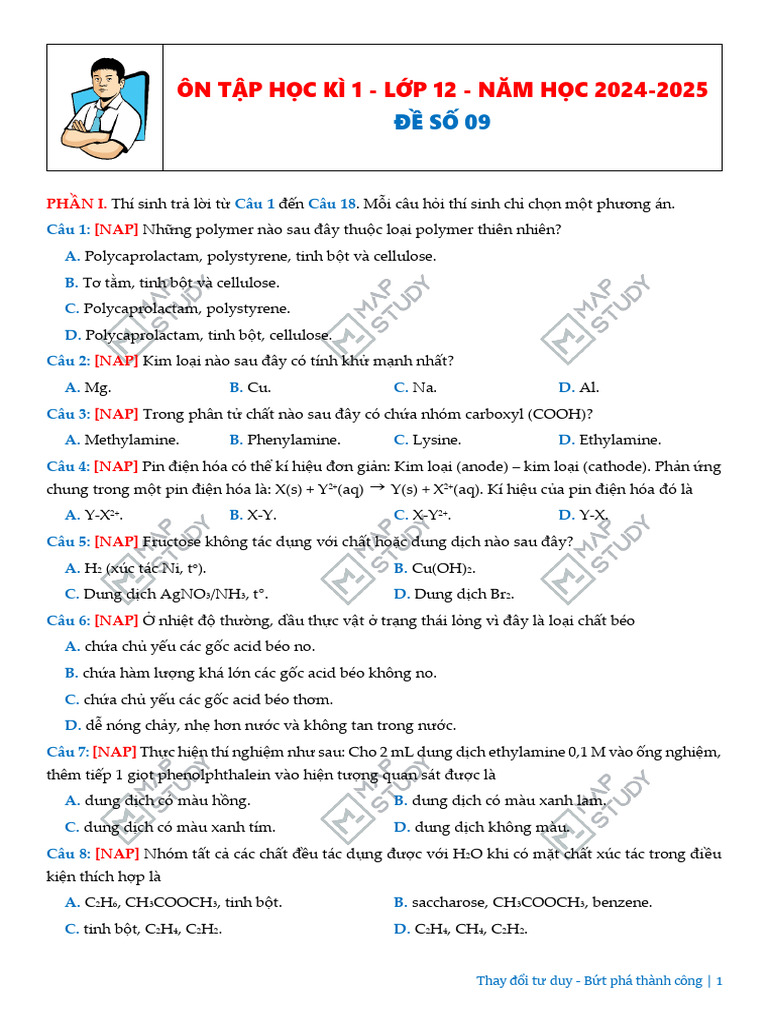 Bộ đề CKI - Lớp 12 - Đề 9 | PDF
