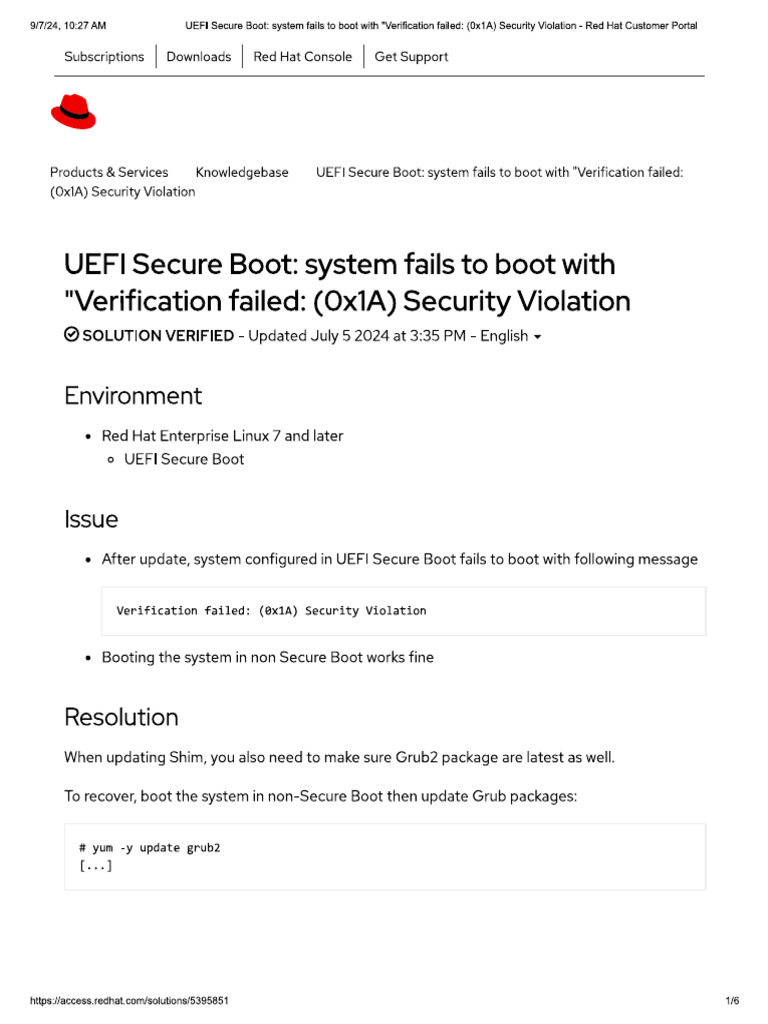 Redhat - Error Boot | PDF