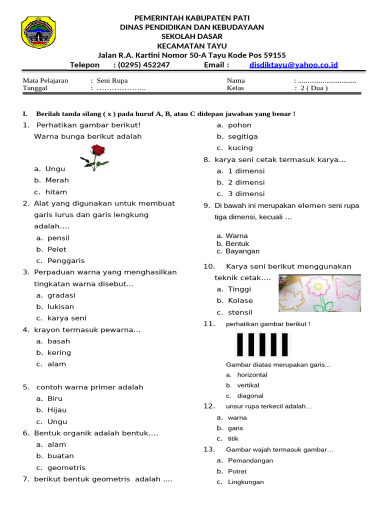 Soal Seni Rupa (Fix) | PDF