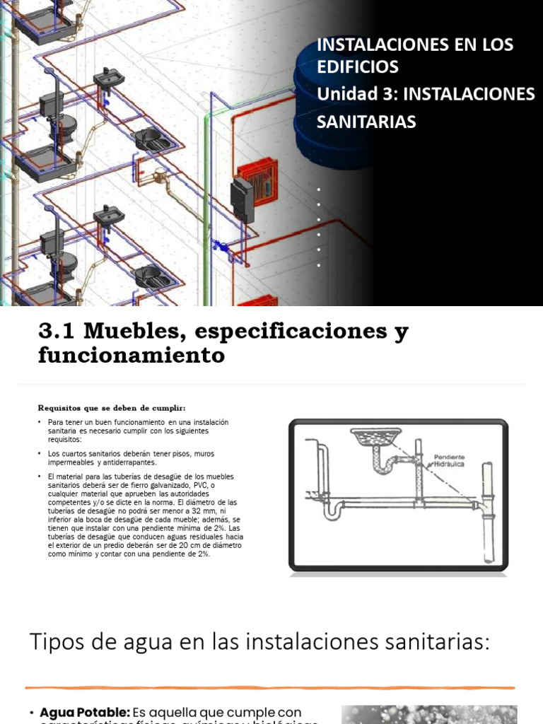 Unidad 3 - Equip1 Instalaciones en Los Edificios | PDF | Aguas residuales | Tubería (transporte ...