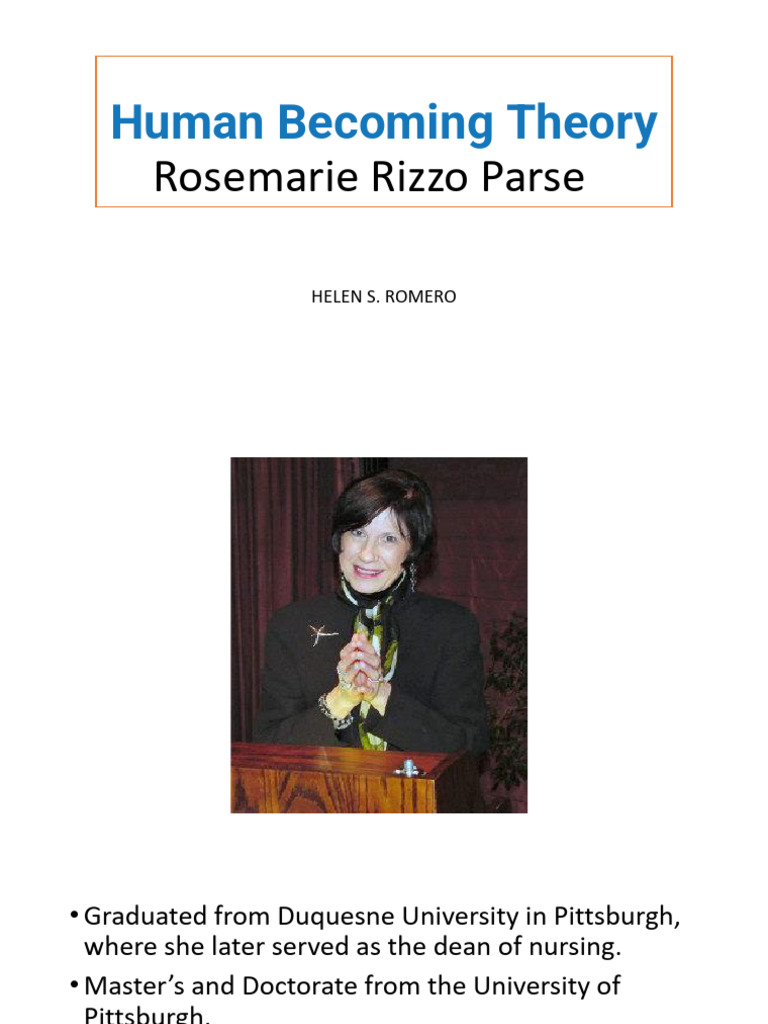 Parse Human Becoming Theory | PDF | Nursing | Science