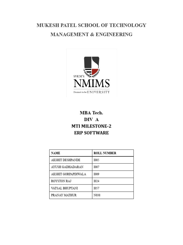 MTI_MILESTONE 2_GROUP 8 | PDF | Enterprise Resource Planning | Cloud ...