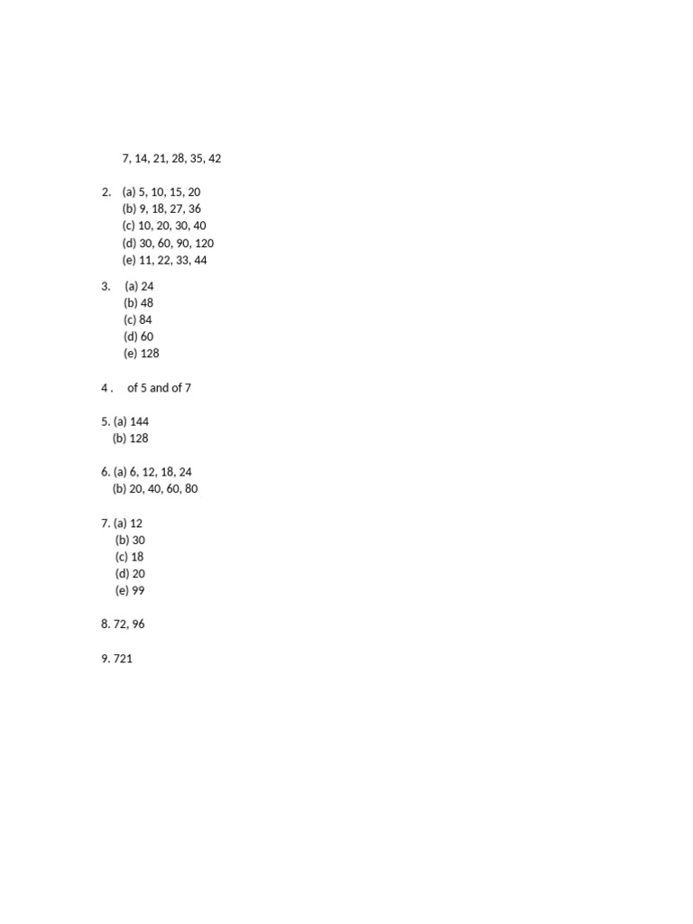 Mathematics Integers 1-3 Multiples | PDF
