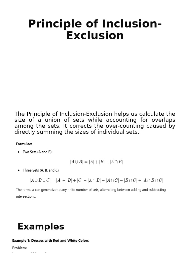 Principle of Inclusion-Exclusion | PDF