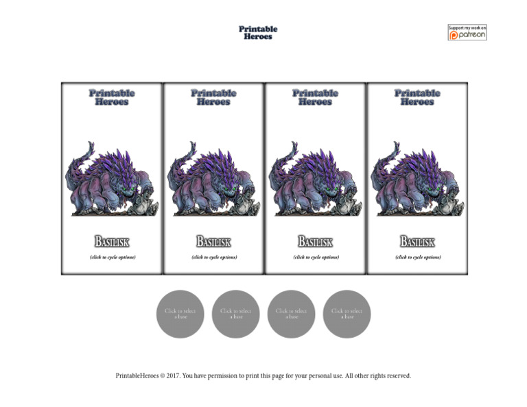 PrintableHeroes Basilisk 01 Free | PDF