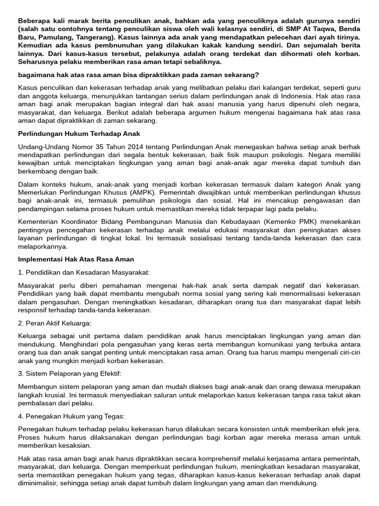 5. Hak Atas Rasa Aman | PDF
