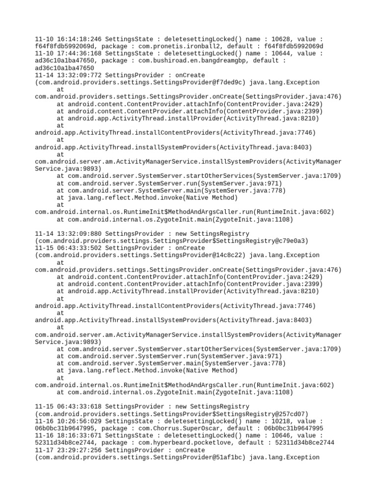 Settingsprovider Pdf Java Programming Language Concurrent Computing 5070