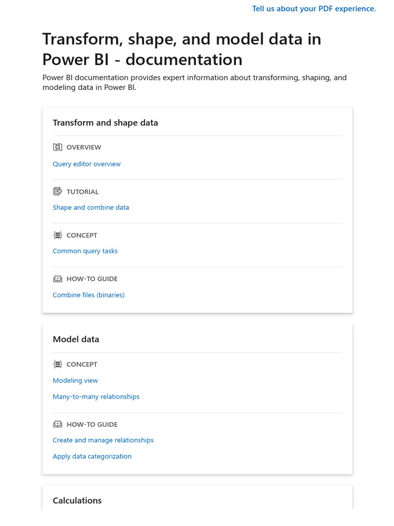 Power Bi Transform Model | PDF | Table (Database) | Relational Model