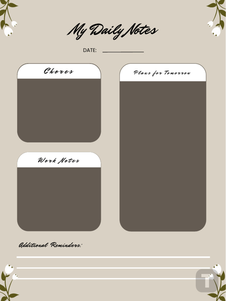 Aesthetic Note Template | PDF