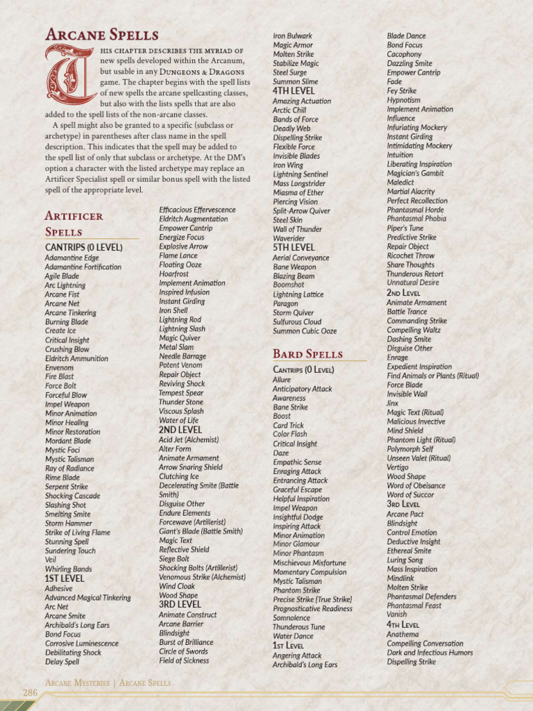 New Arcane Spells and Enhancements | PDF
