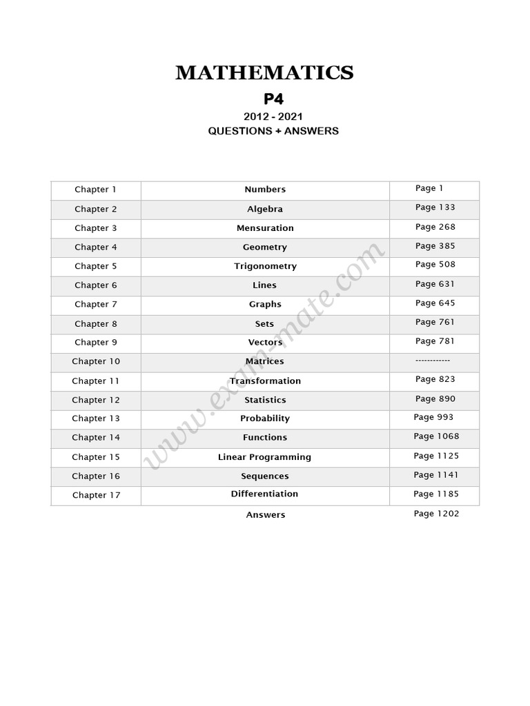 IGCSE Mathematics Topical Paper 4 | PDF | Mathematics | Algebra