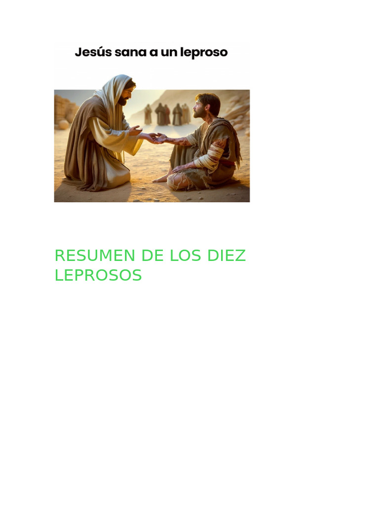 RESUMEN DE LOS DIEZ LEPROSOS FLA | PDF