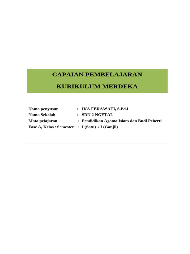 CP Kls 1 | PDF