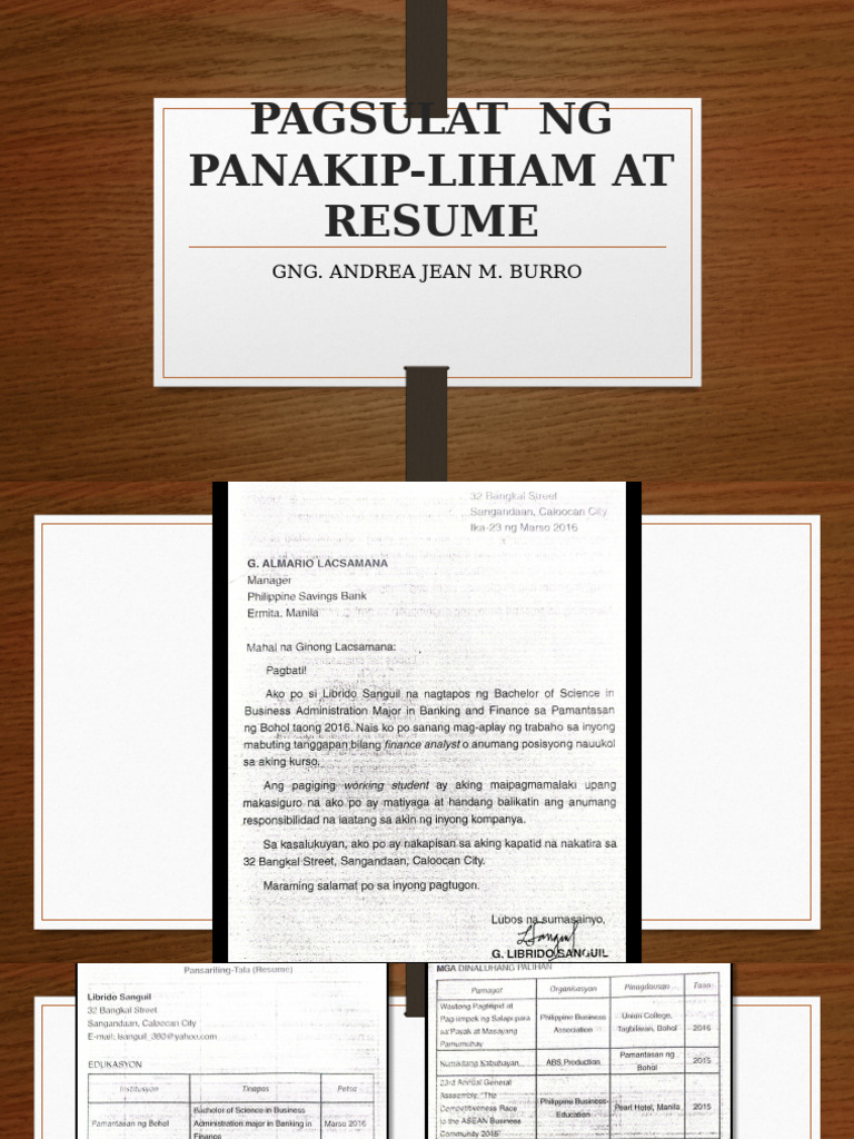 Pagsulat Ng Panakip-liham at Resume | PDF