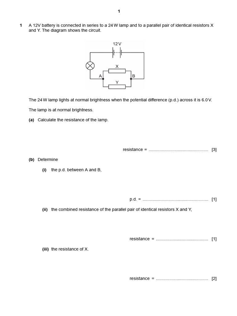 Electricity Revision 2 Pdf Inductor Electrical Resistance And