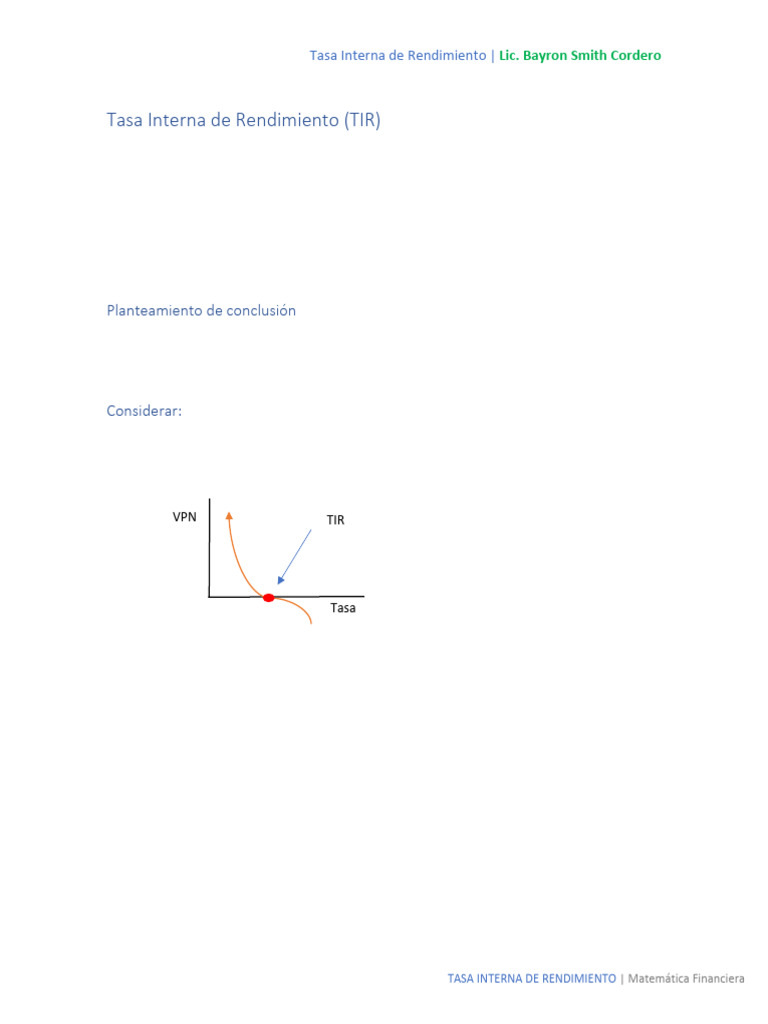 Tasa Interna de Rendimiento | PDF