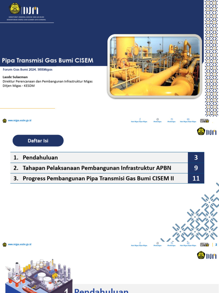 Laode Sulaeman - Paparan Pipa Transmisi Gas Bumi CISEM | PDF