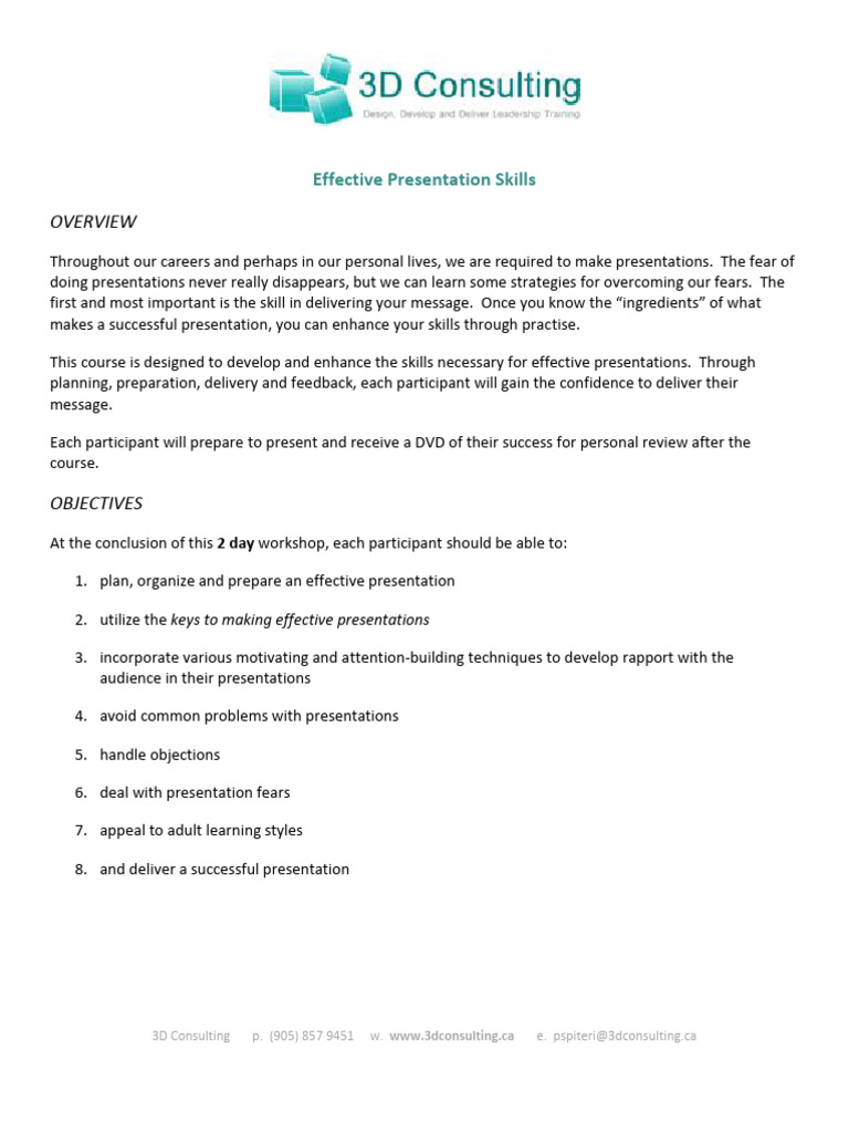 Effective Presentation Skills | PDF