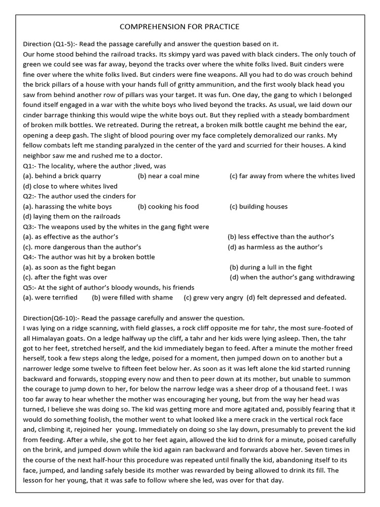 Comprehension for Practice | PDF