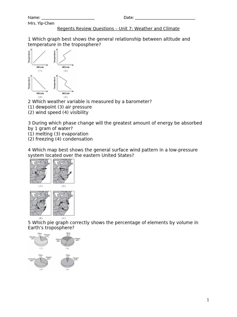 Regents Weather and Climate Review | PDF | Greenhouse Effect ...