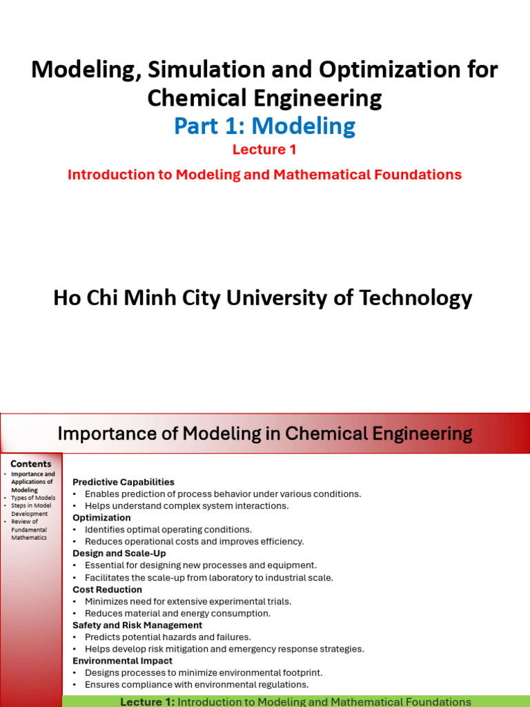 1 - Introduction To Modeling in Chemical Engineering | PDF ...