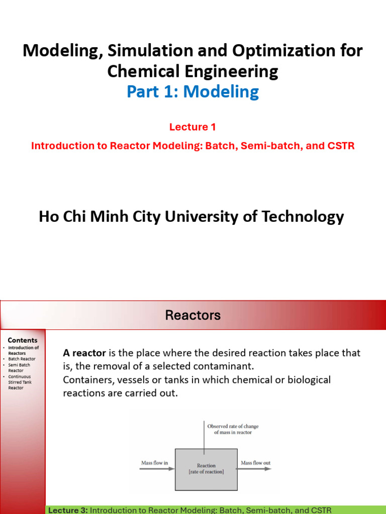 3_Introduction to Reactors and Modeling of Continuous Stirred Tank ... 3_Introduction to Reactors and Modeling of Continuous Stirred Tank ...
