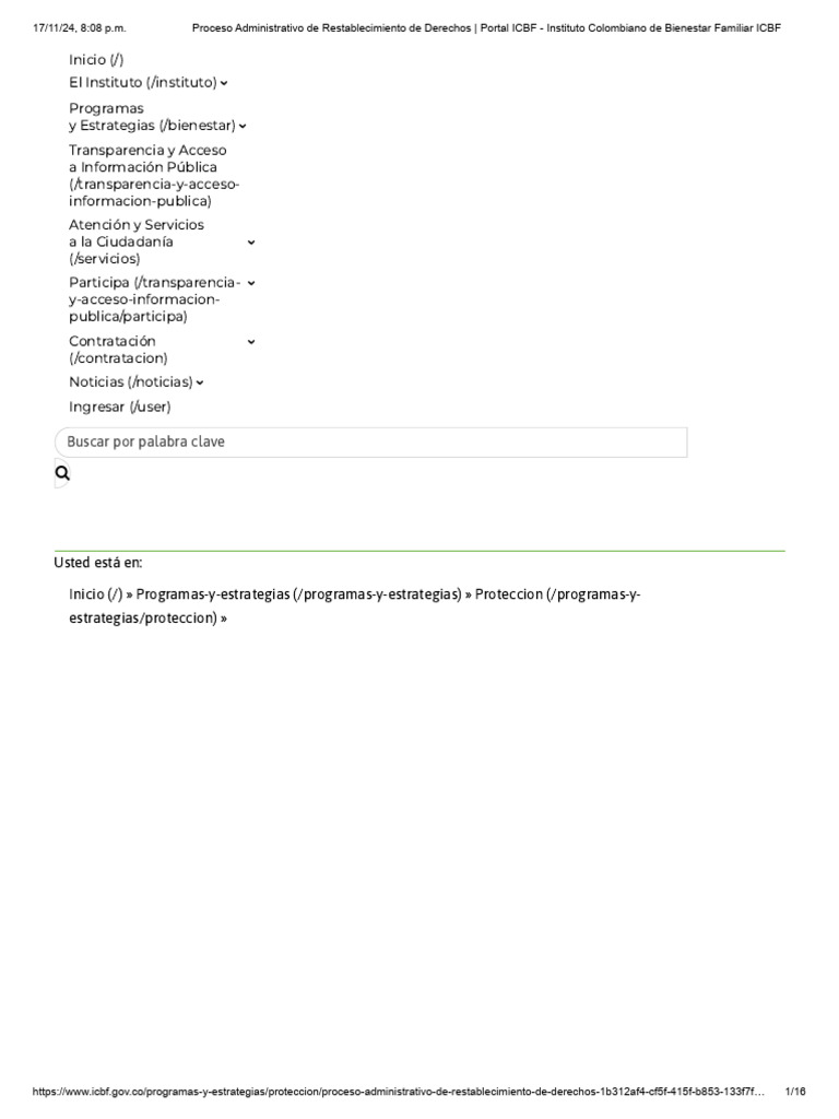 Proceso de Restablecimiento de Derechos ICBF | PDF