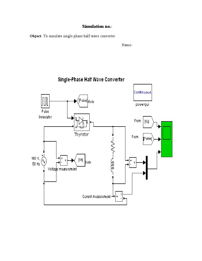 Single Phase Half Wave Converter Simulation | PDF | Science & Mathematics