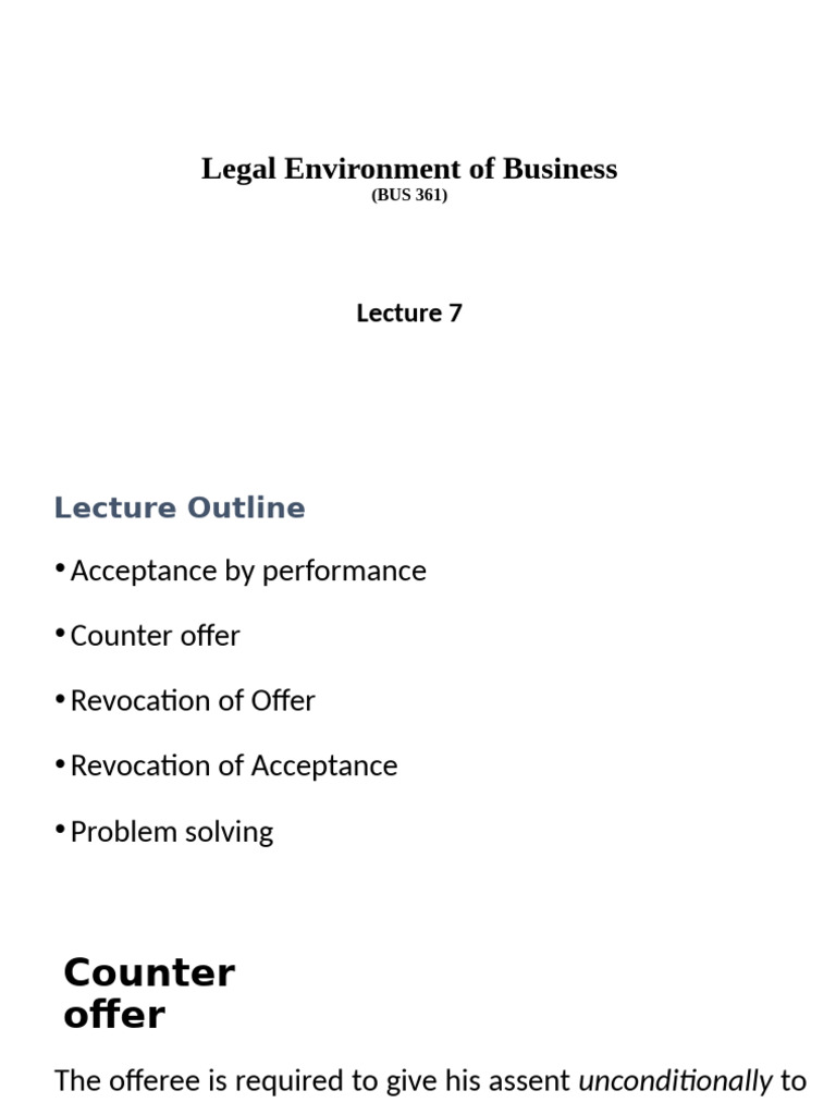 BUS 361- lecture 7 | PDF