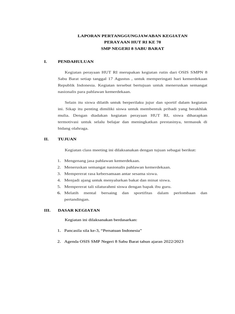 LPJ KEGIATAN HUT RI | PDF