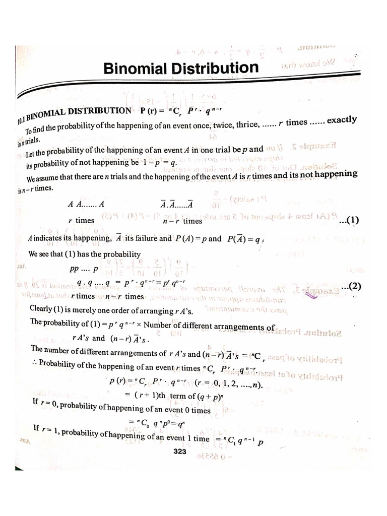 Binomial Distribution. | PDF