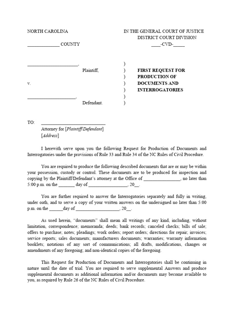 First Request For Production of Documents and Interrogatories Version 1 | PDF | Expense | Interest