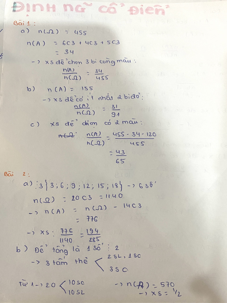 bài tập xstk c1 | PDF