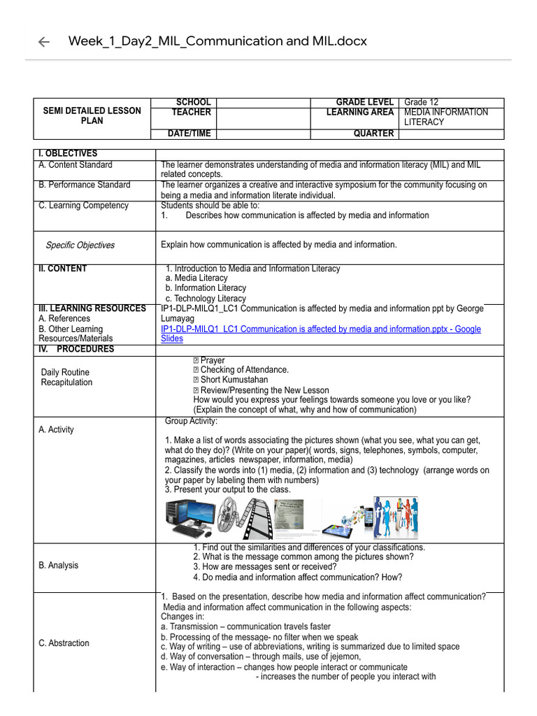 Week - 1 - Day2 - MIL - Communication and MIL | PDF | Information | Communication
